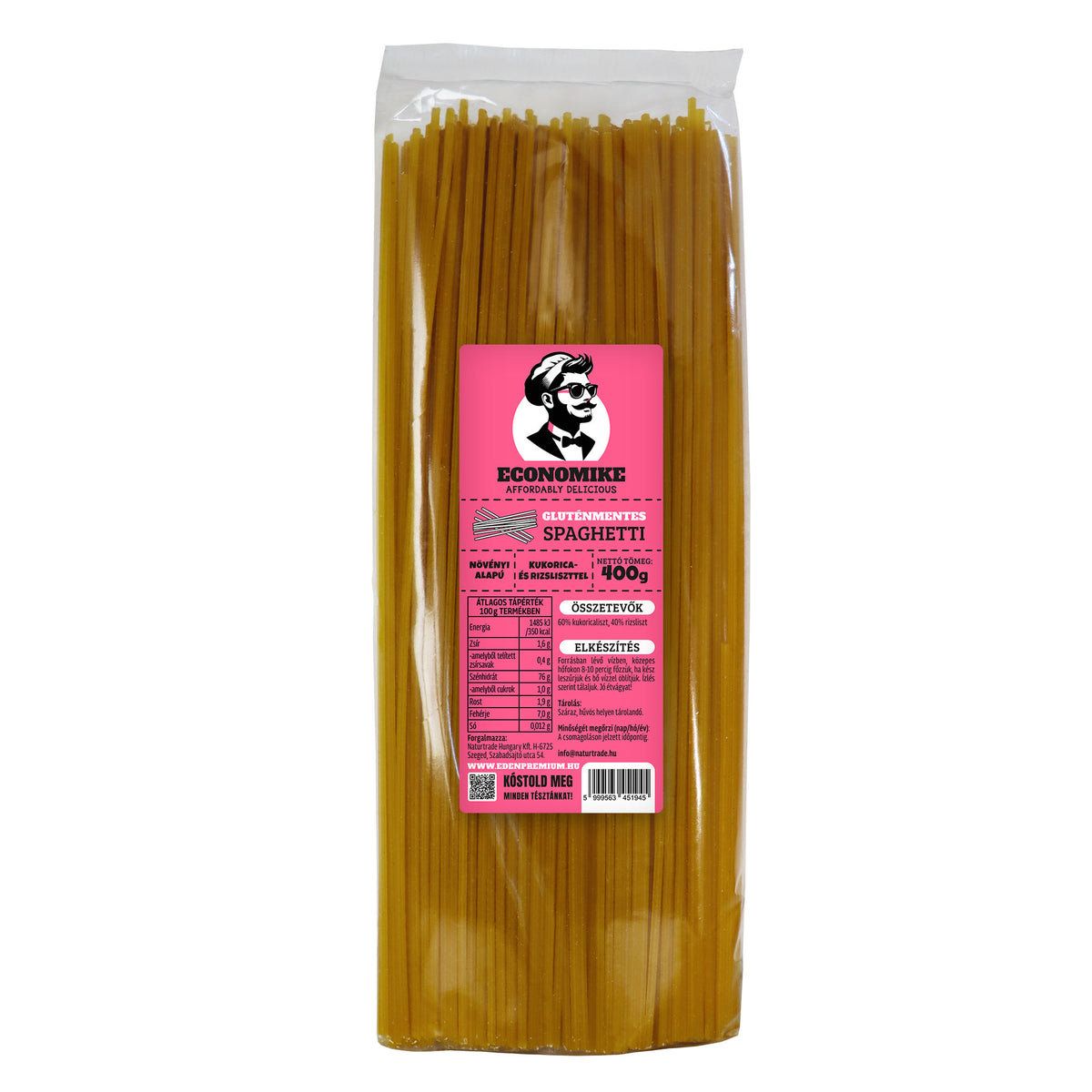 Economike Gluténmentes kukorica-rizs tészta spagetti 400g – Eden Premium